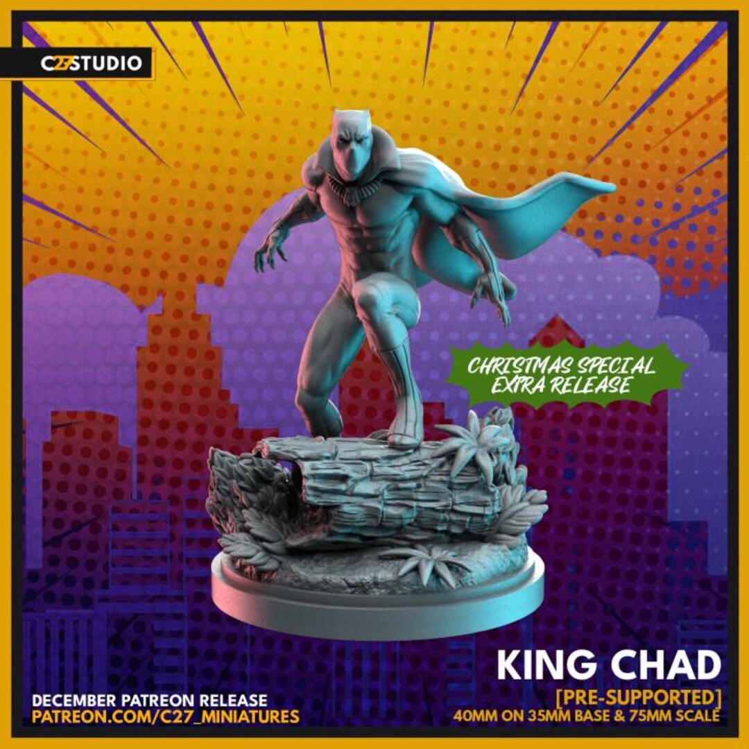 King Chad (40mm Scale on 35mm Base and 75mm Scale) - Etsy