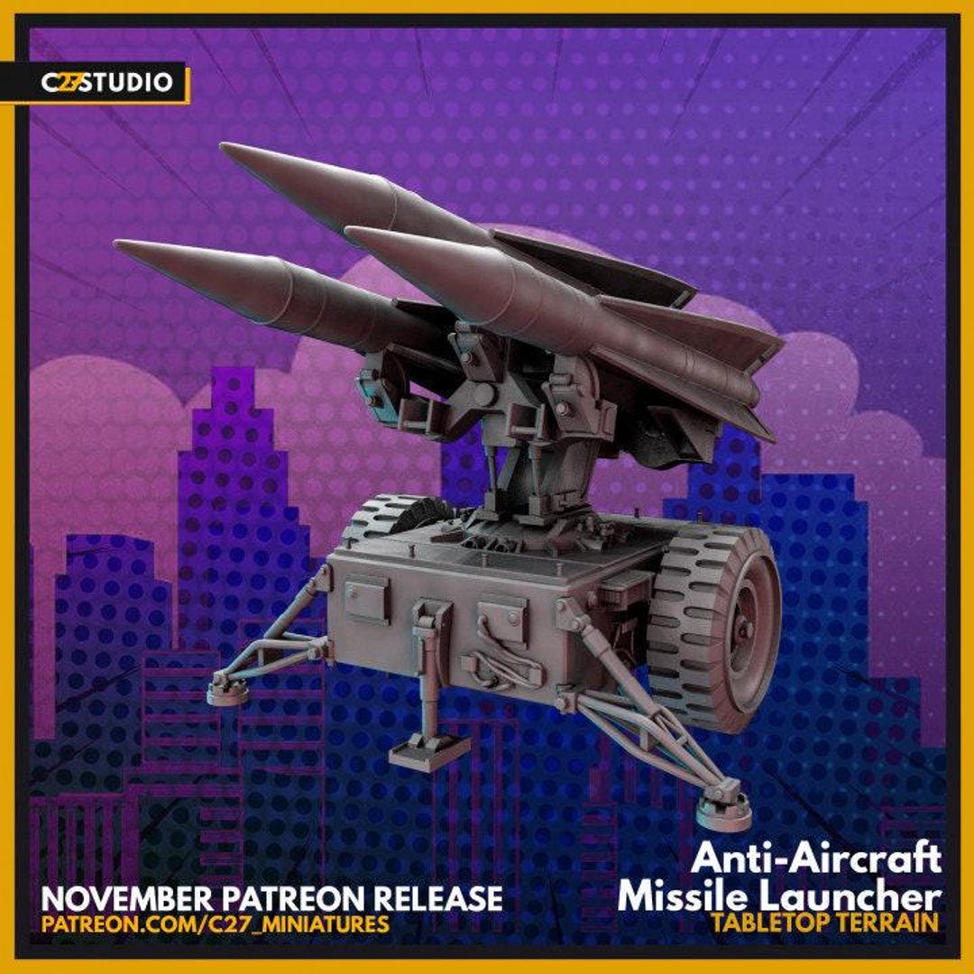 Anti-aircraft Missile Launcher size 3 Tabletop Terrain Matched to ...