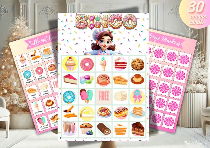 30 Sweet Treats Bingo Game Cards | Delicious Dessert Game Fun for All ...