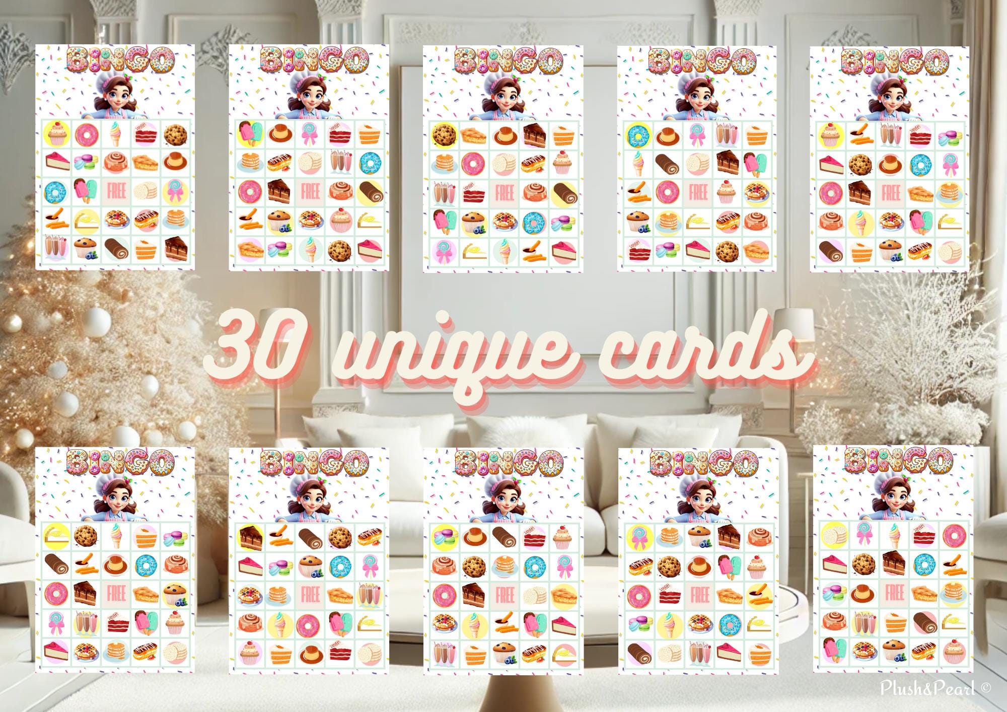 30 Sweet Treats Bingo Game Cards | Delicious Dessert Game Fun for All ...