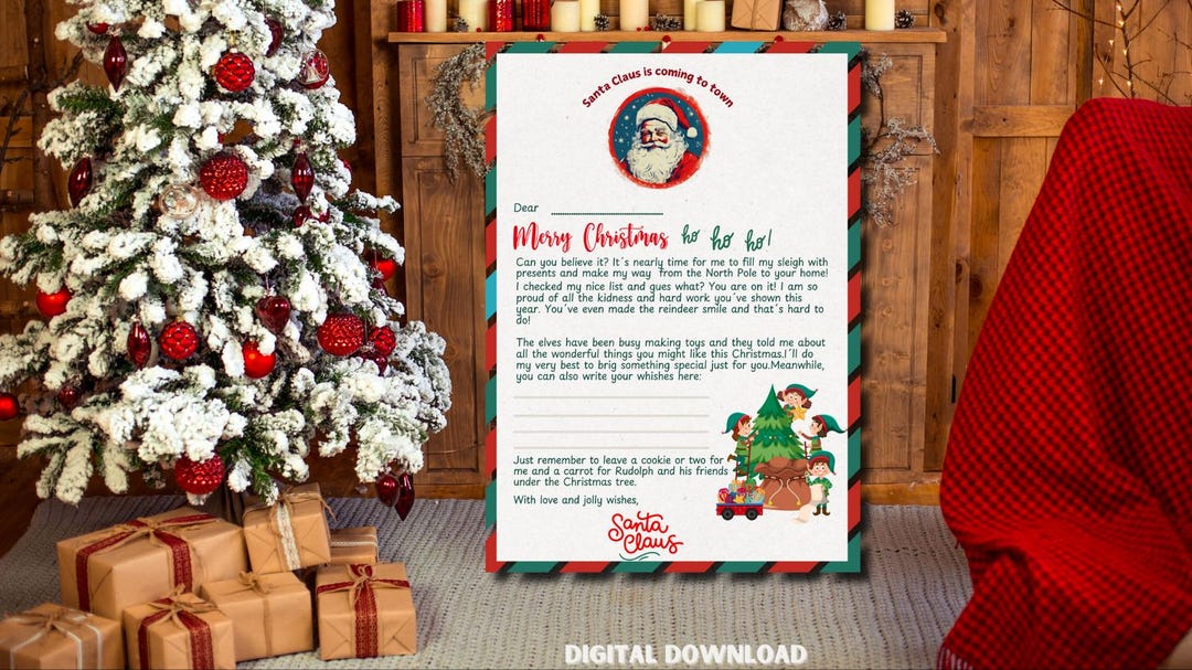 Printable Santa Letter, Christmas Letter, Printable Elf, Ho Ho Ho ...