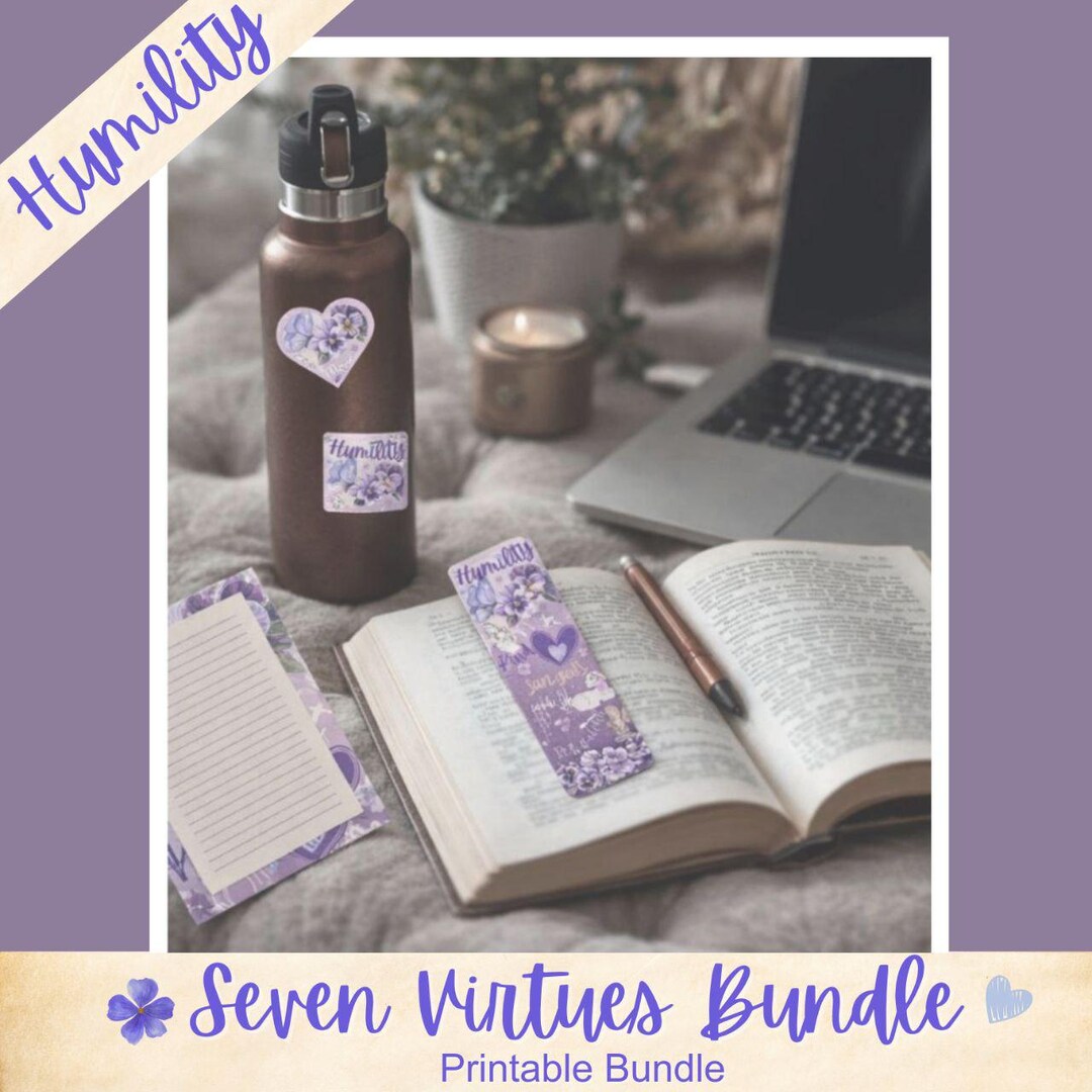Humility Christian Printable Bundle – Bookmark, Stickers & Stationery ...