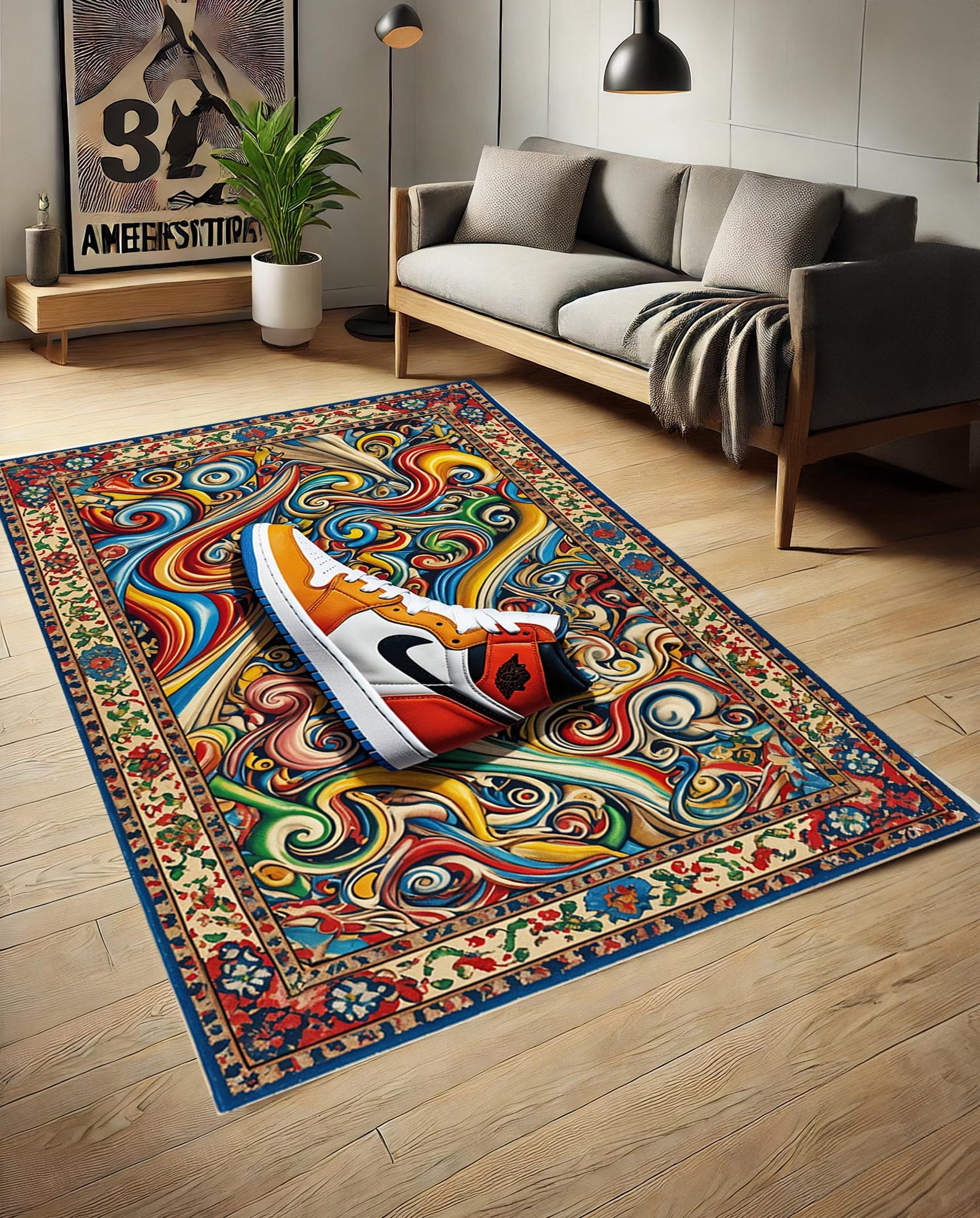 Sneakers Rug, Sneakerhead, Sneaker Retro, Hypebeast Rug, Sneakers Decor ...