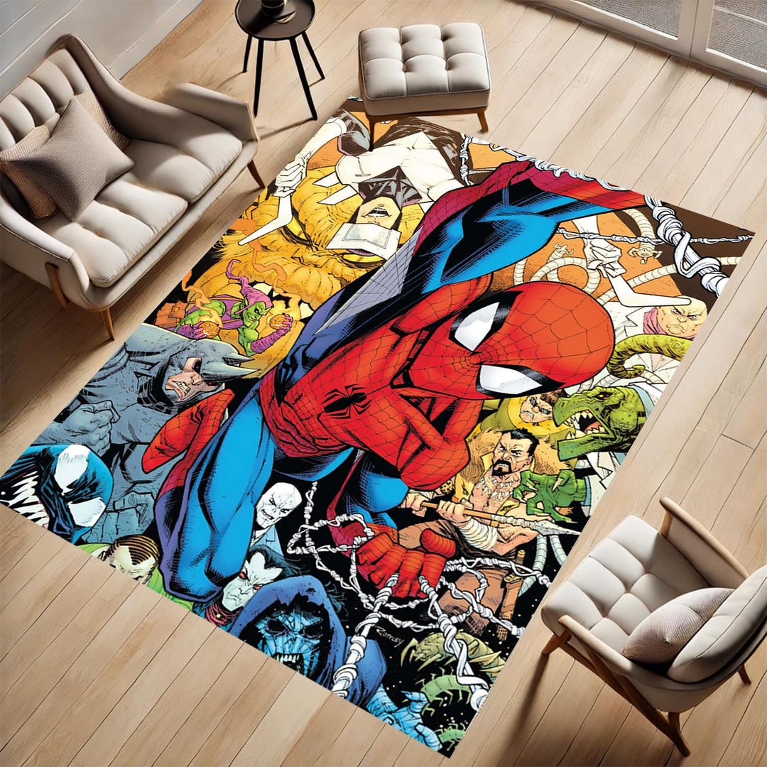 Young Room Rug, Amazing Spider-man, Legend Cartoon Rug, Spider Man ...