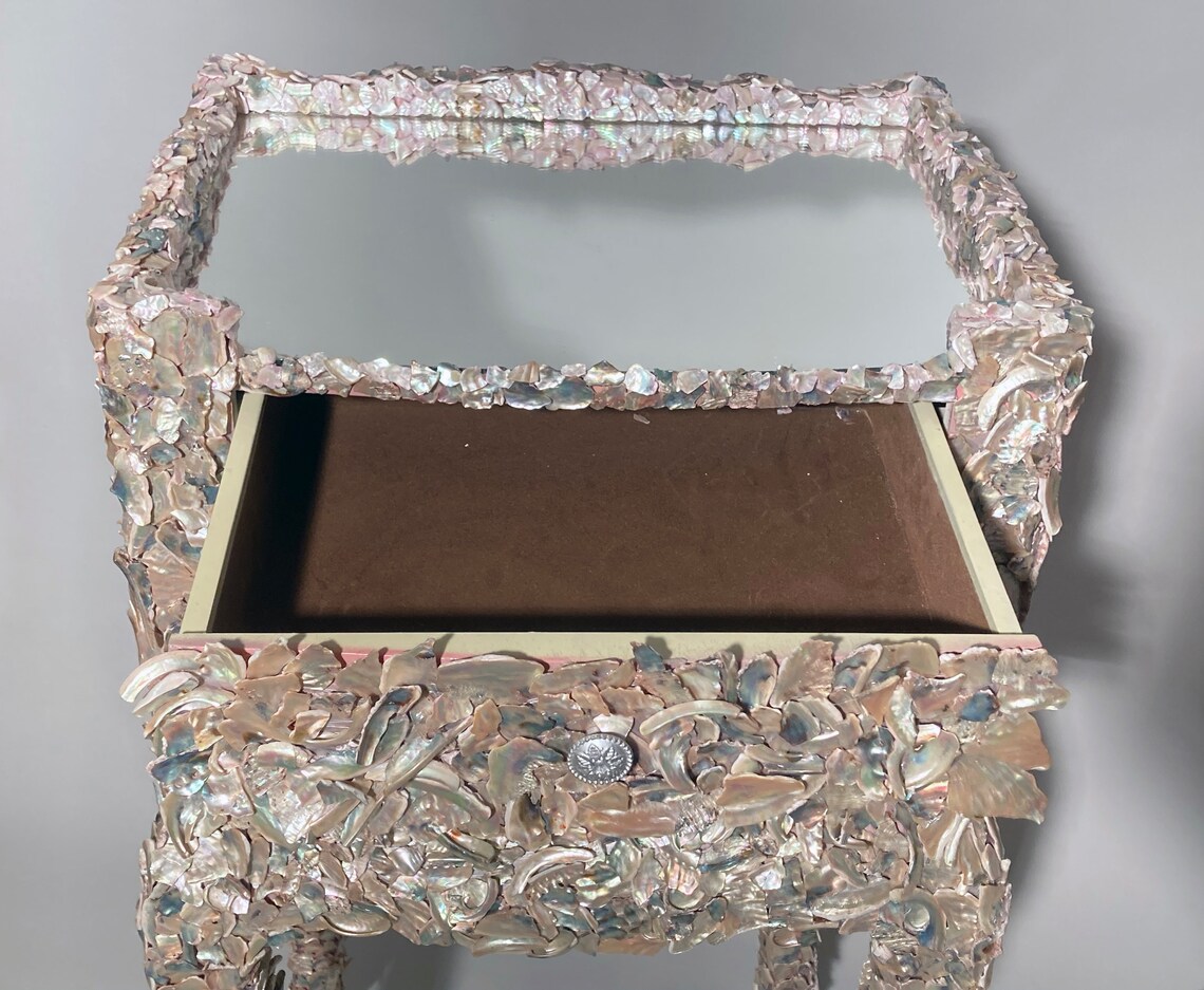 ABALONE SHELL ENCRUSTED Pair Night Stands, Artist Made, for Mermaids - Etsy