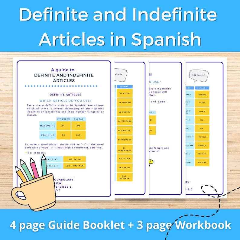 Definite and Indefinite Articles in Spanish | Grammar Practice ...