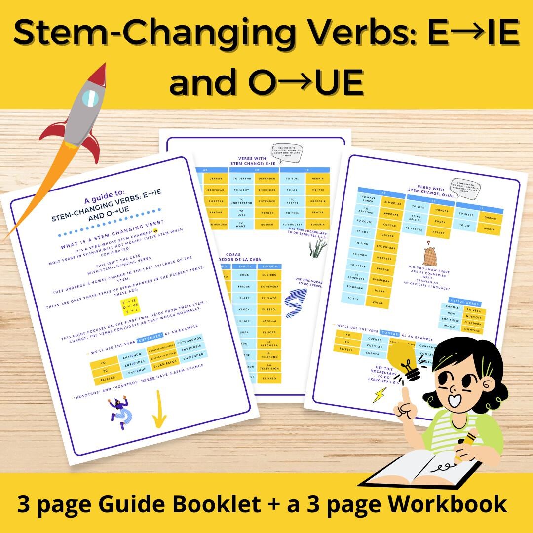 Stem-changing Verbs: E→IE and O→UE - Mini Lesson + Grammar Practice ...