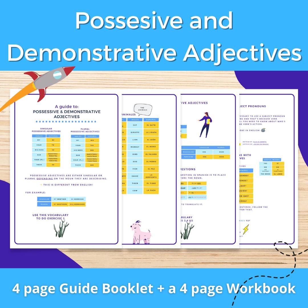 Possessive and Demonstrative Adjectives - Mini Lesson + Grammar ...