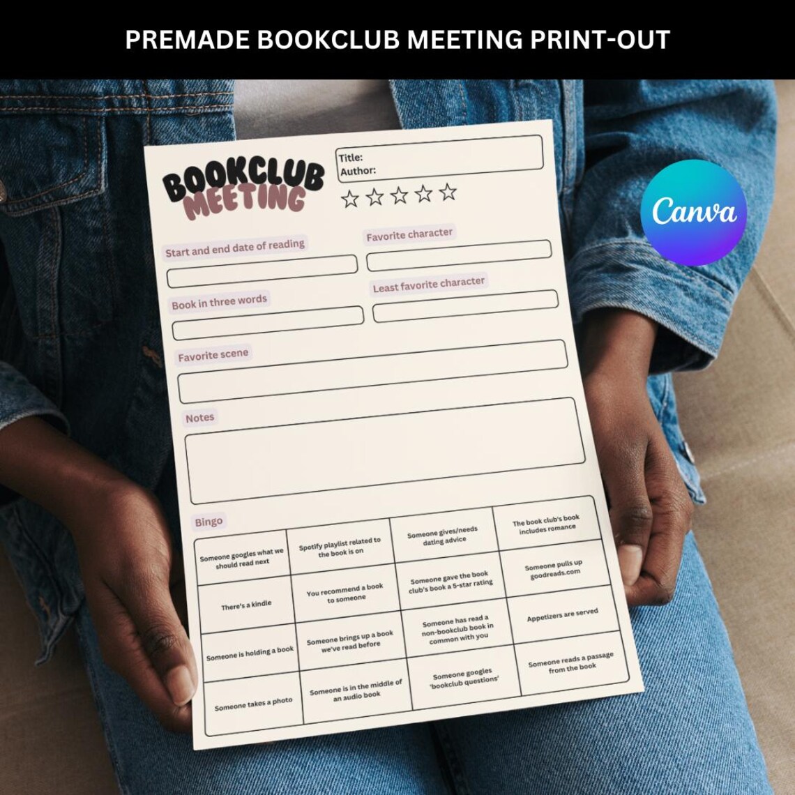 Book Club Guidance, Editable Template - Etsy