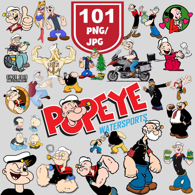 101 Popeye PNG Bundle, Popeye the Sailor, Popeye, Olive Oyl Prop ...