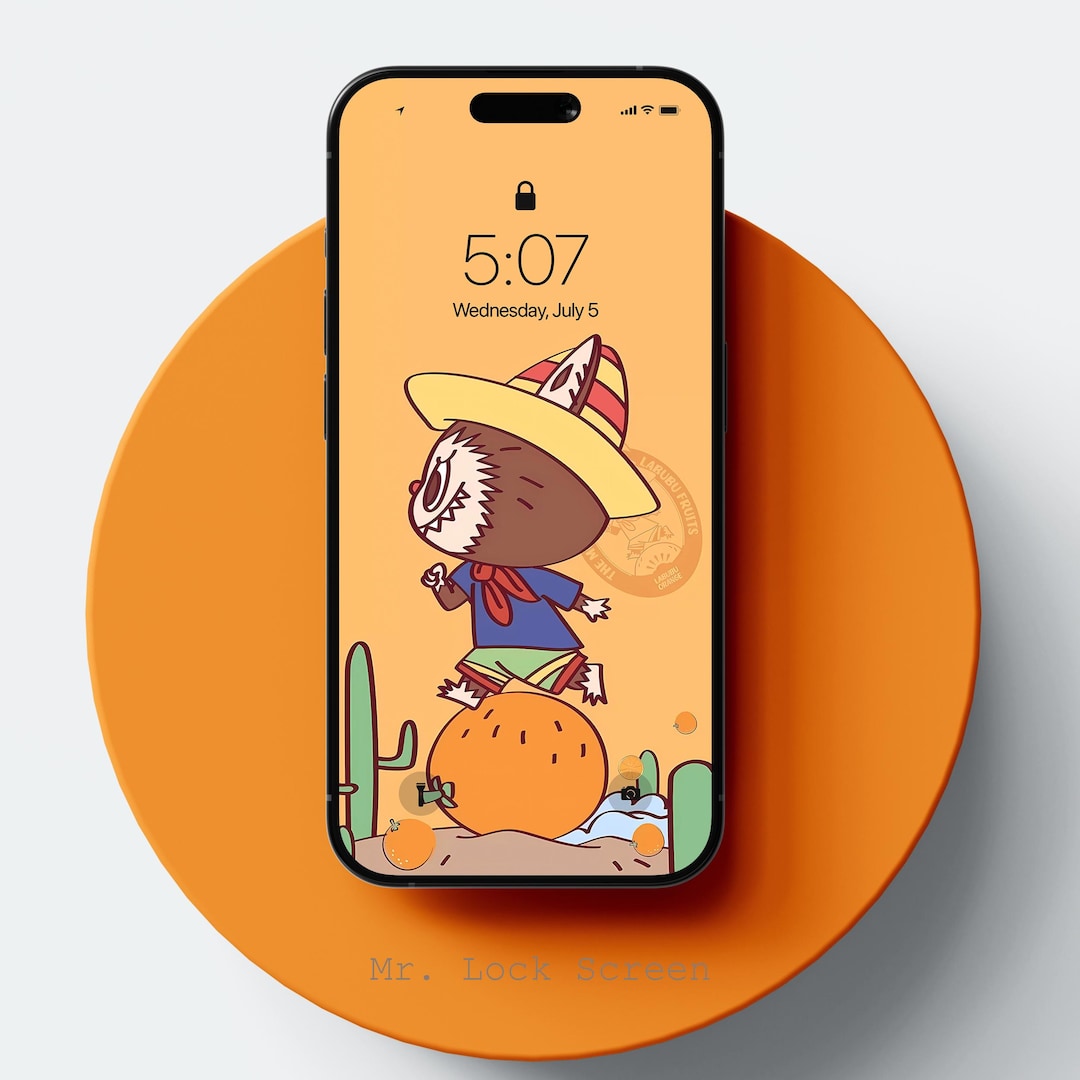 Orange Labubu Fruits Phone Lockscreen, the Monsters iPhone Android ...