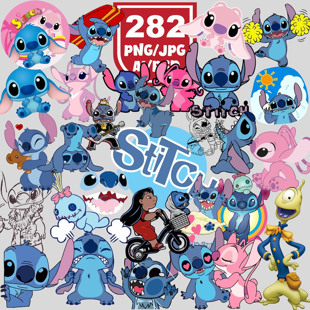 282 Lilo & Stitch PNG AI Bundle, High Quality Stitch, Angel, Pleakley ...