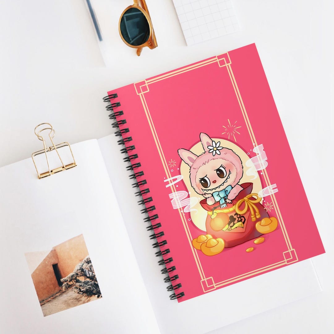 Cute Labubu Spiral Notebook for Women, Teens Kids | Kawaii Aesthetic ...