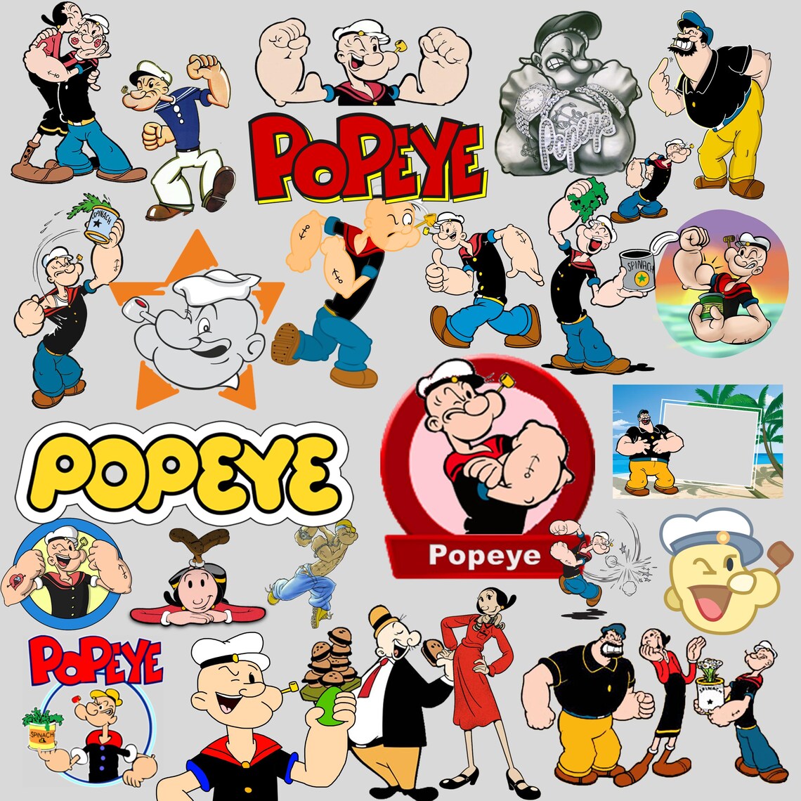 101 Popeye PNG Bundle, Popeye the Sailor, Popeye, Olive Oyl Prop ...