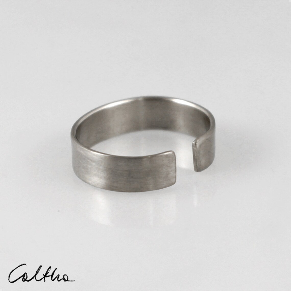 Satin Simple Unisex Silver Ring, Adjustable Sterling Silver Ring for ...