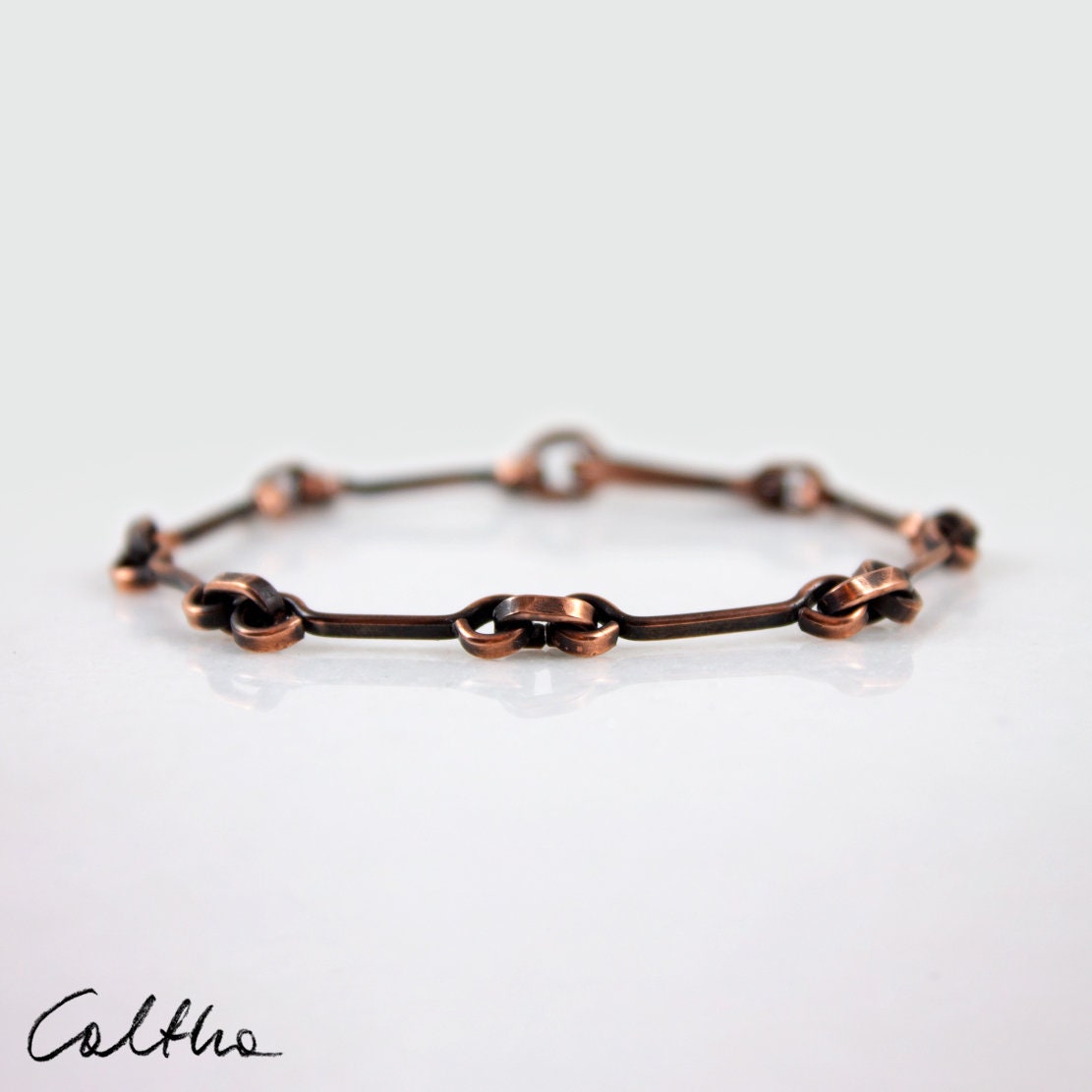 Chain Minimalist Copper Bracelet Solid Copper Chain - Etsy
