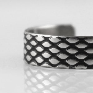 Fish Scale Simple Unisex Silver Ring, Adjustable Sterling Silver Ring ...