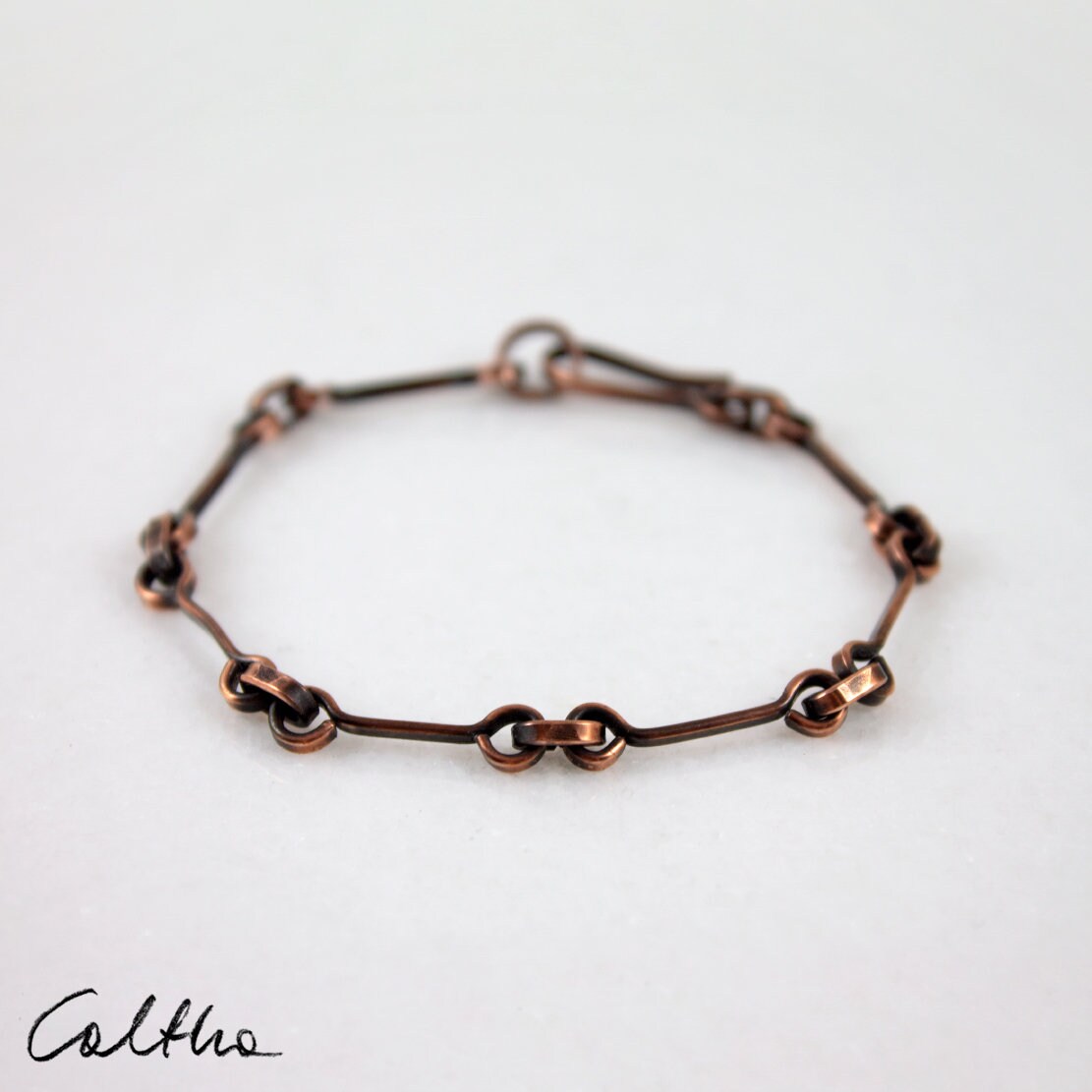 Chain Minimalist Copper Bracelet Solid Copper Chain - Etsy