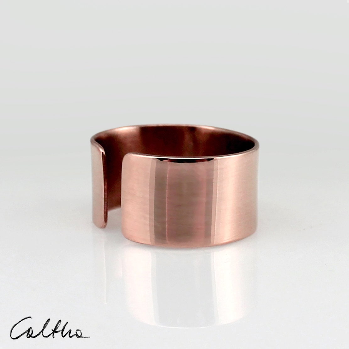 Plain Unisex Copper Ring Adjustable Metal Ring for Man and - Etsy