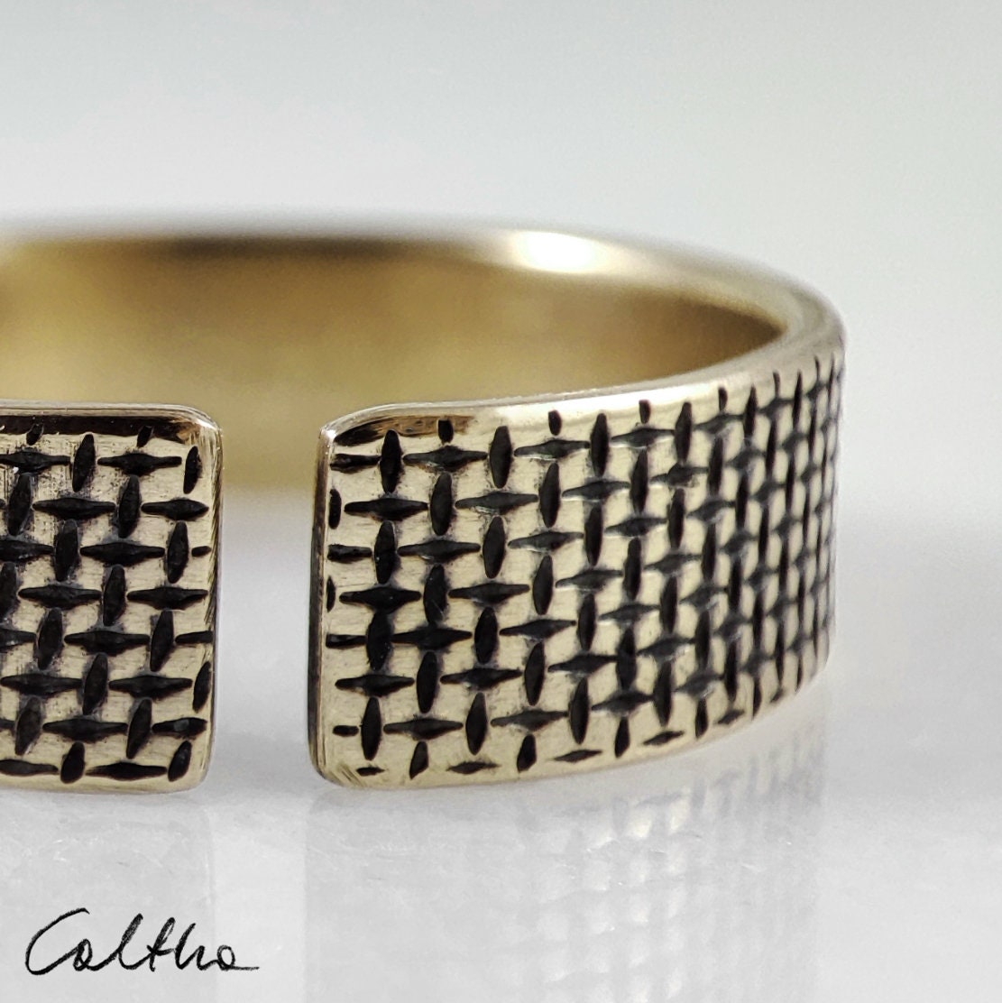 Canvas Unisex Brass Ring Adjustable Gold Colored Ring for - Etsy