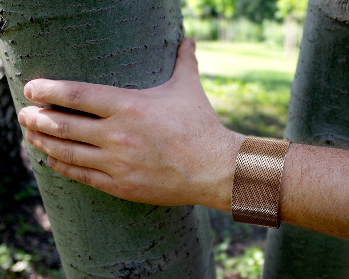Canvas Big Unisex Copper Bracelet Adjustable Bangle for Man - Etsy