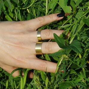 Satin - Unisex Brass Ring, Adjustable Gold Colored Ring for Man and ...