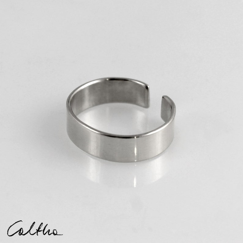 Plain Simple Unisex Silver Ring Adjustable Sterling Silver - Etsy