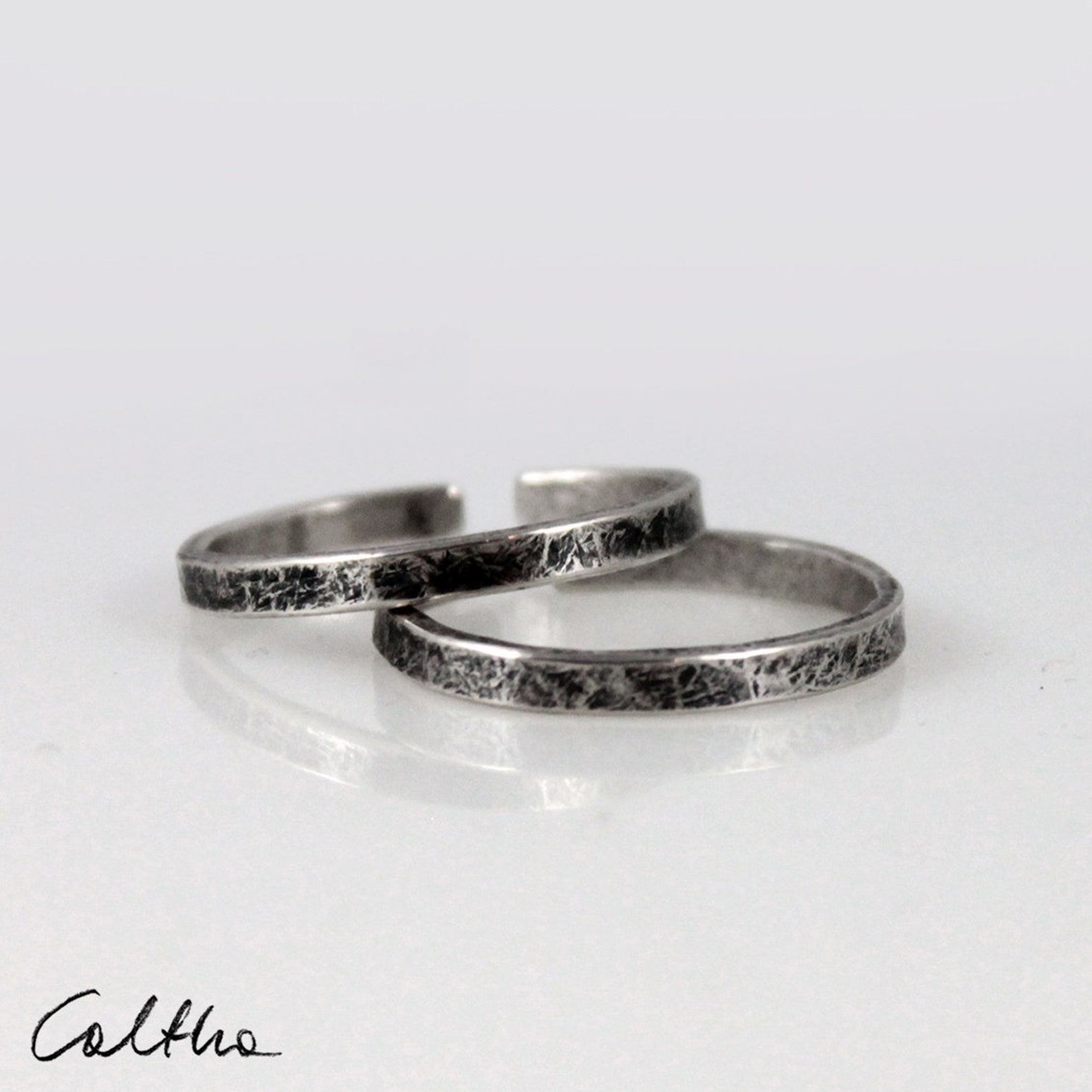 Irregular Simple Unisex Silver Ring Adjustable Sterling - Etsy