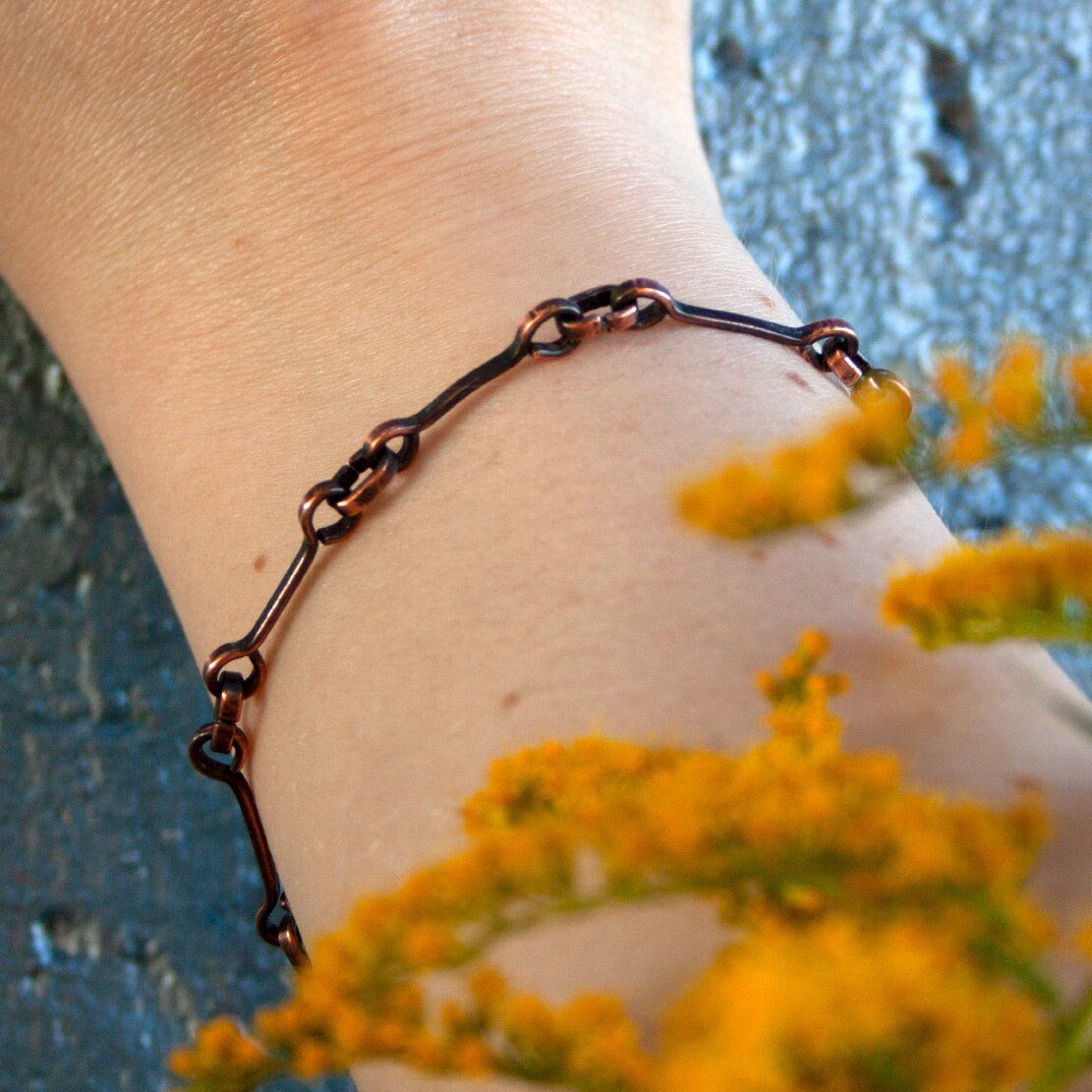 Chain Minimalist Copper Bracelet Solid Copper Chain - Etsy