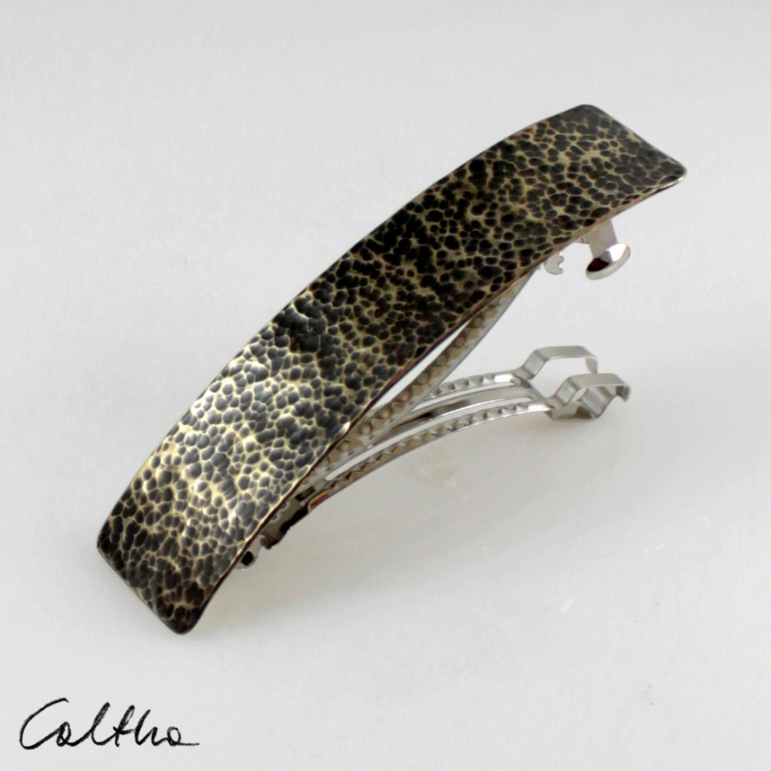 Lava Brass Hair Barrette for Woman, Simple Metal Hair Clip, Classic ...