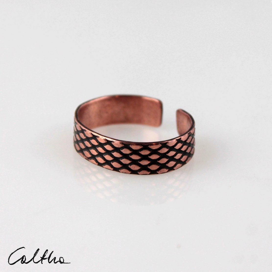 Fish Scale Unisex Copper Ring Adjustable Metal Ring for Man - Etsy