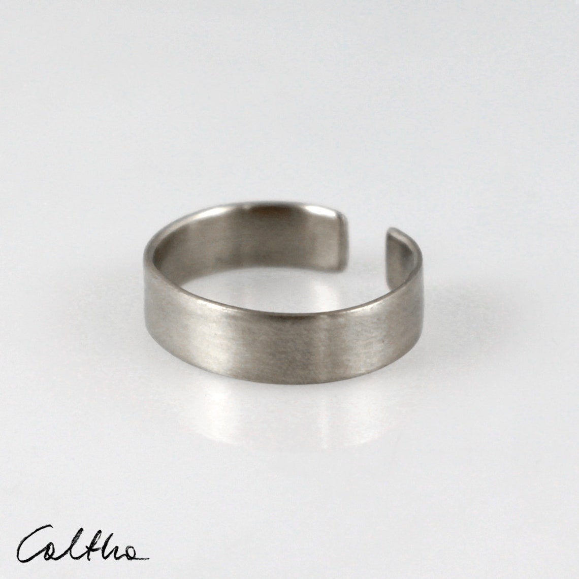 Satin Simple Unisex Silver Ring, Adjustable Sterling Silver Ring for ...