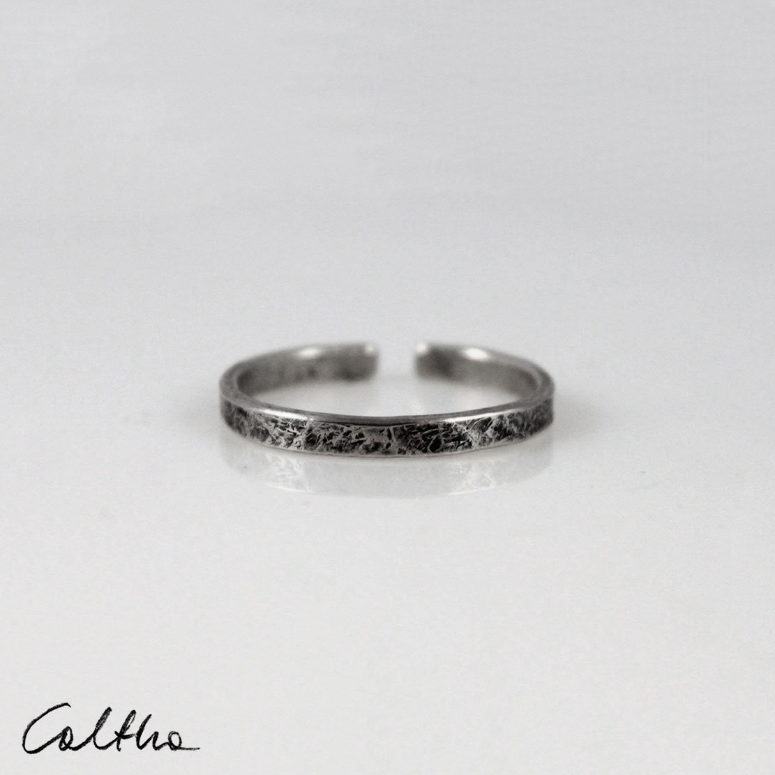 Irregular Simple Unisex Silver Ring Adjustable Sterling | Etsy