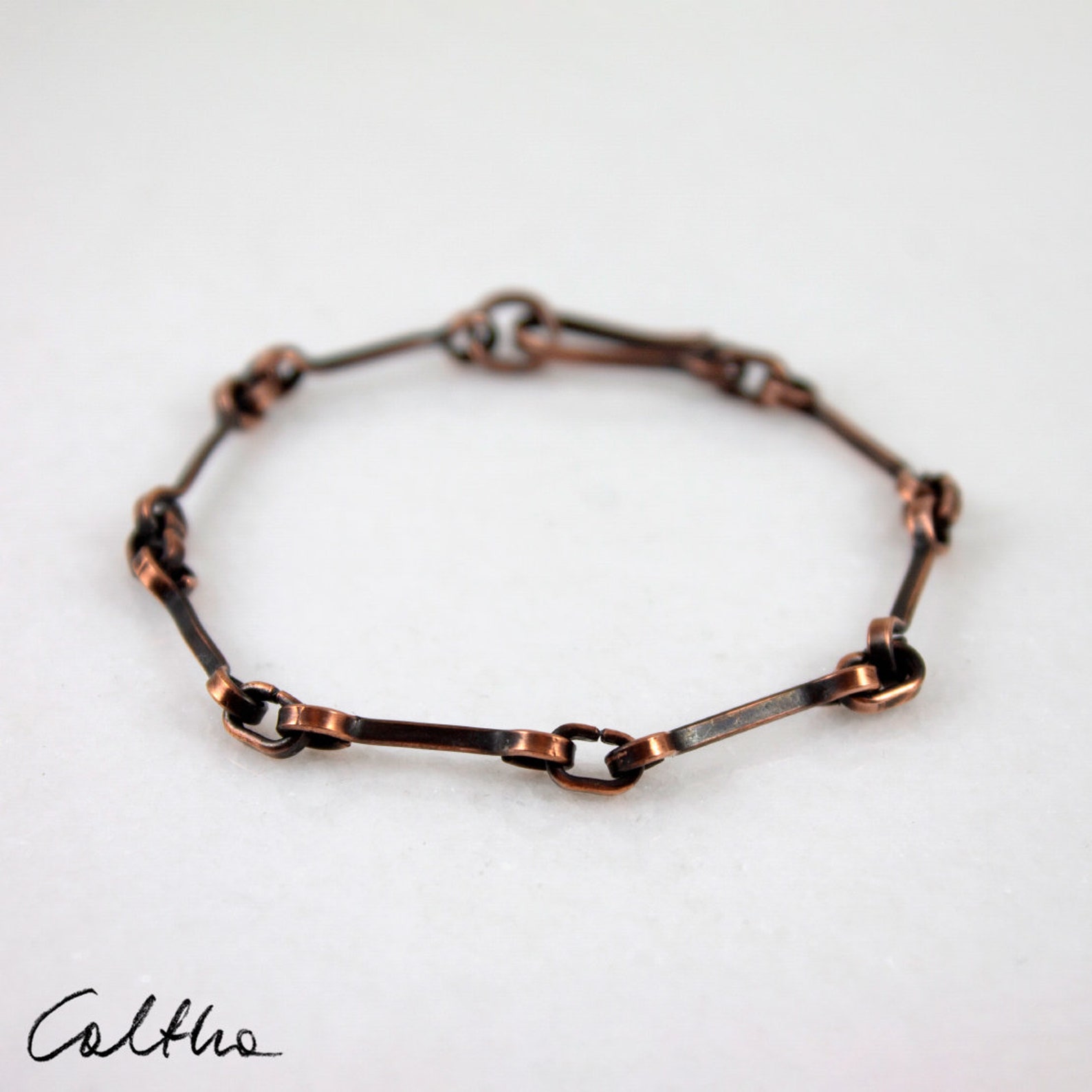 Chain Minimalist Copper Bracelet Solid Copper Chain - Etsy