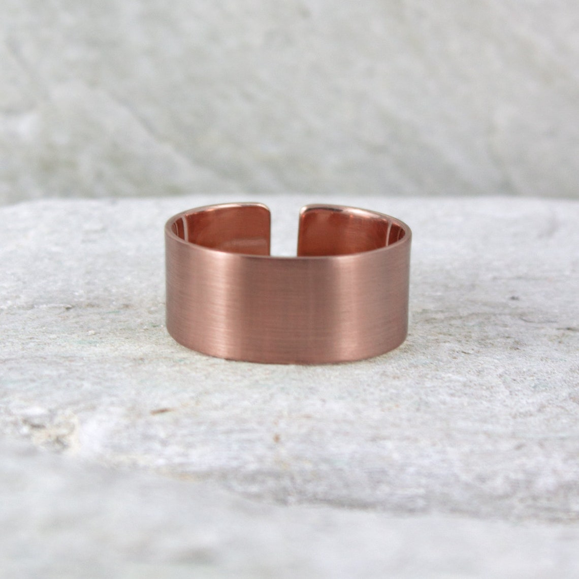 Satin Unisex Copper Ring Adjustable Metal Ring for Man and - Etsy