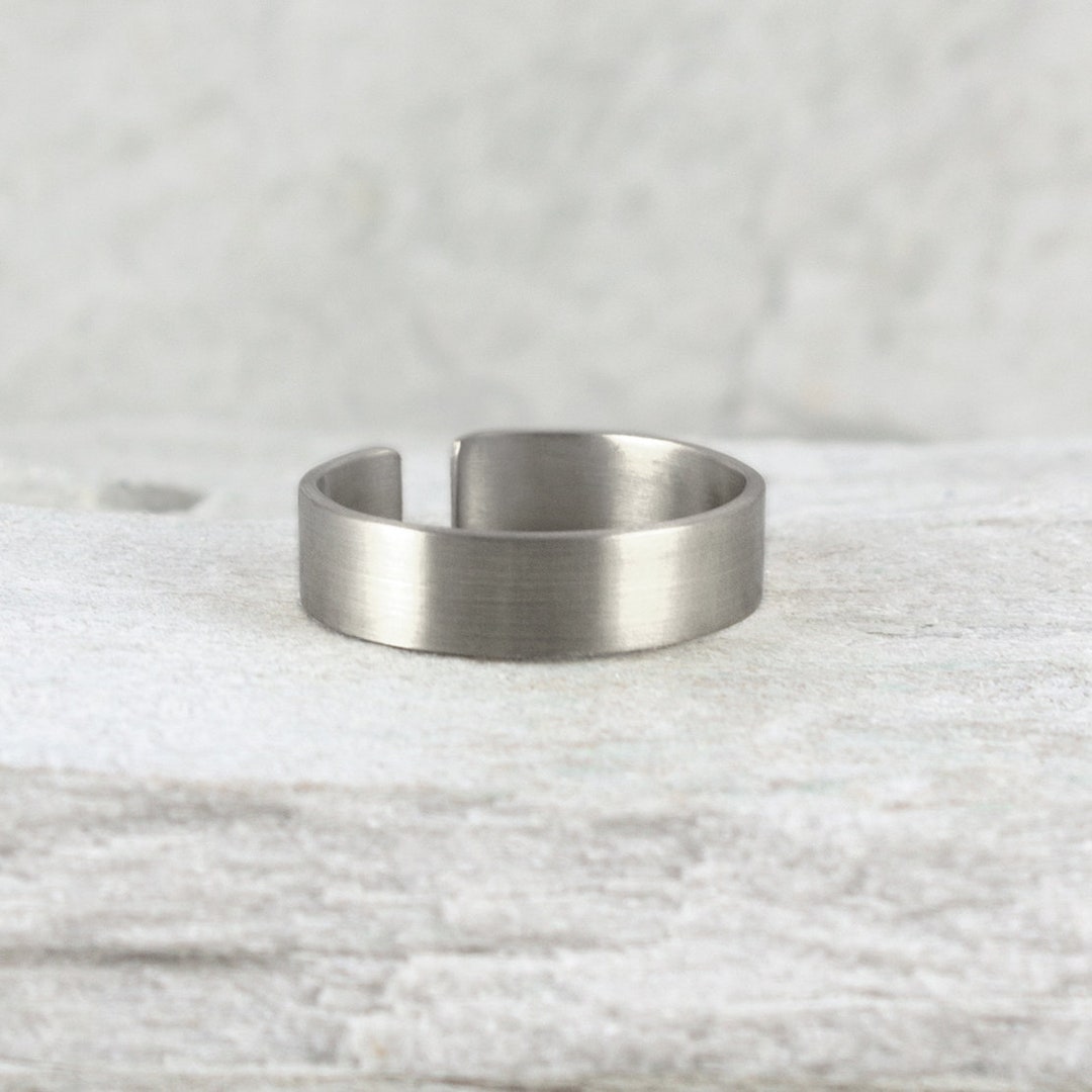 Satin - Simple Unisex Silver Ring, Different Sizes, Adjustable Sterling ...