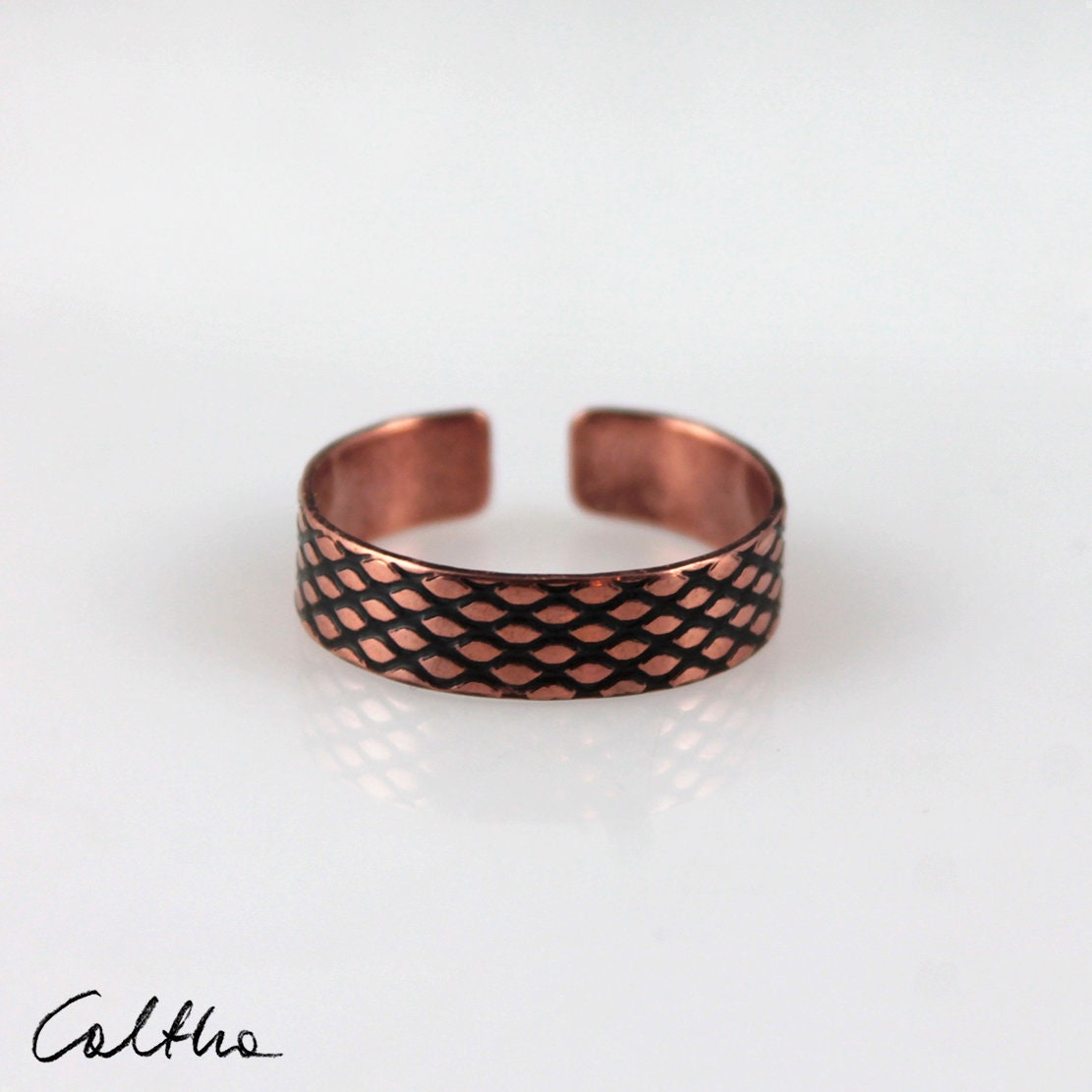 Fish Scale Unisex Copper Ring Adjustable Metal Ring for Man - Etsy