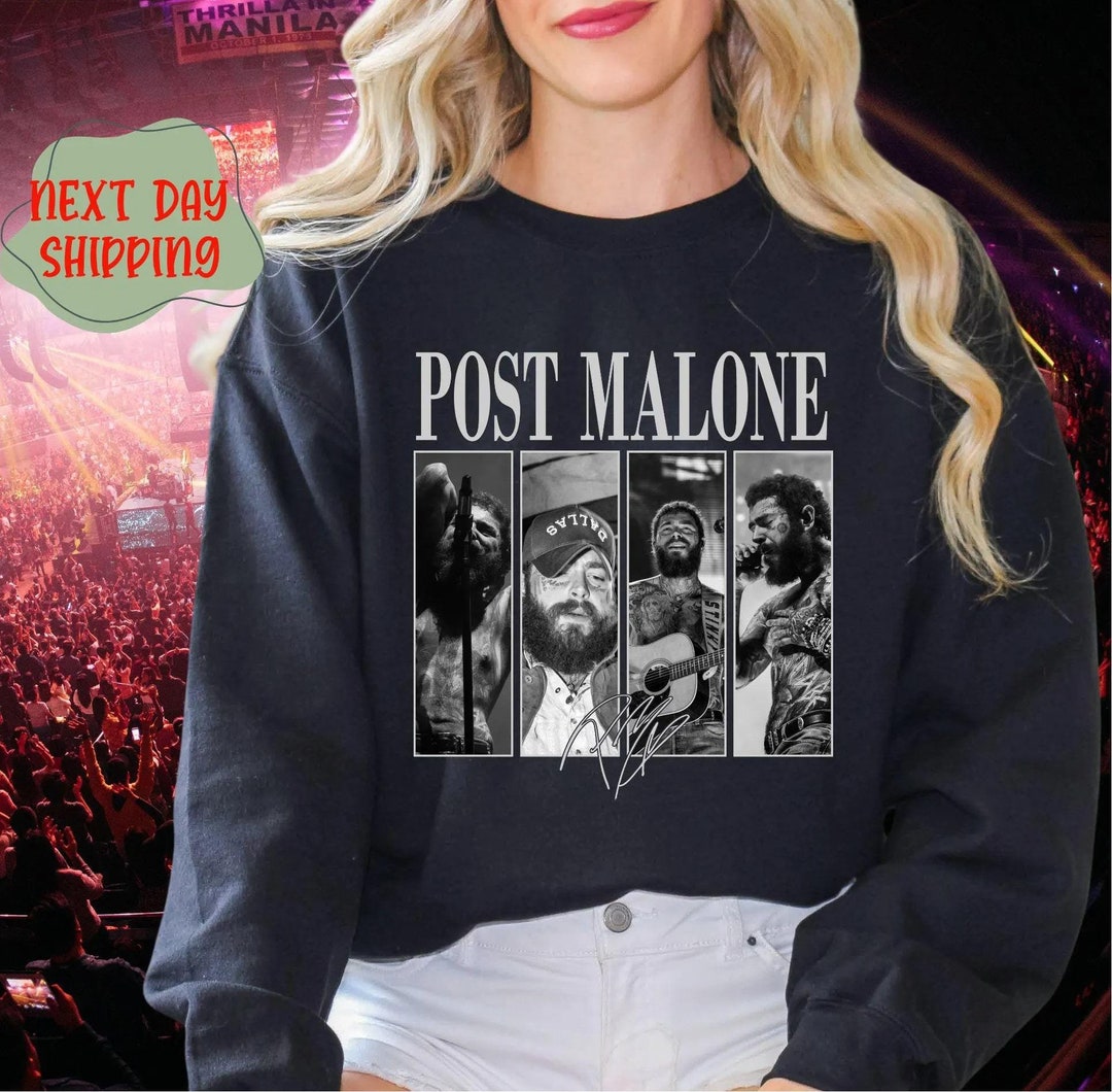 Post Malone Music Rap Vintage Graphic Color Sweatshirt, Post Malone ...