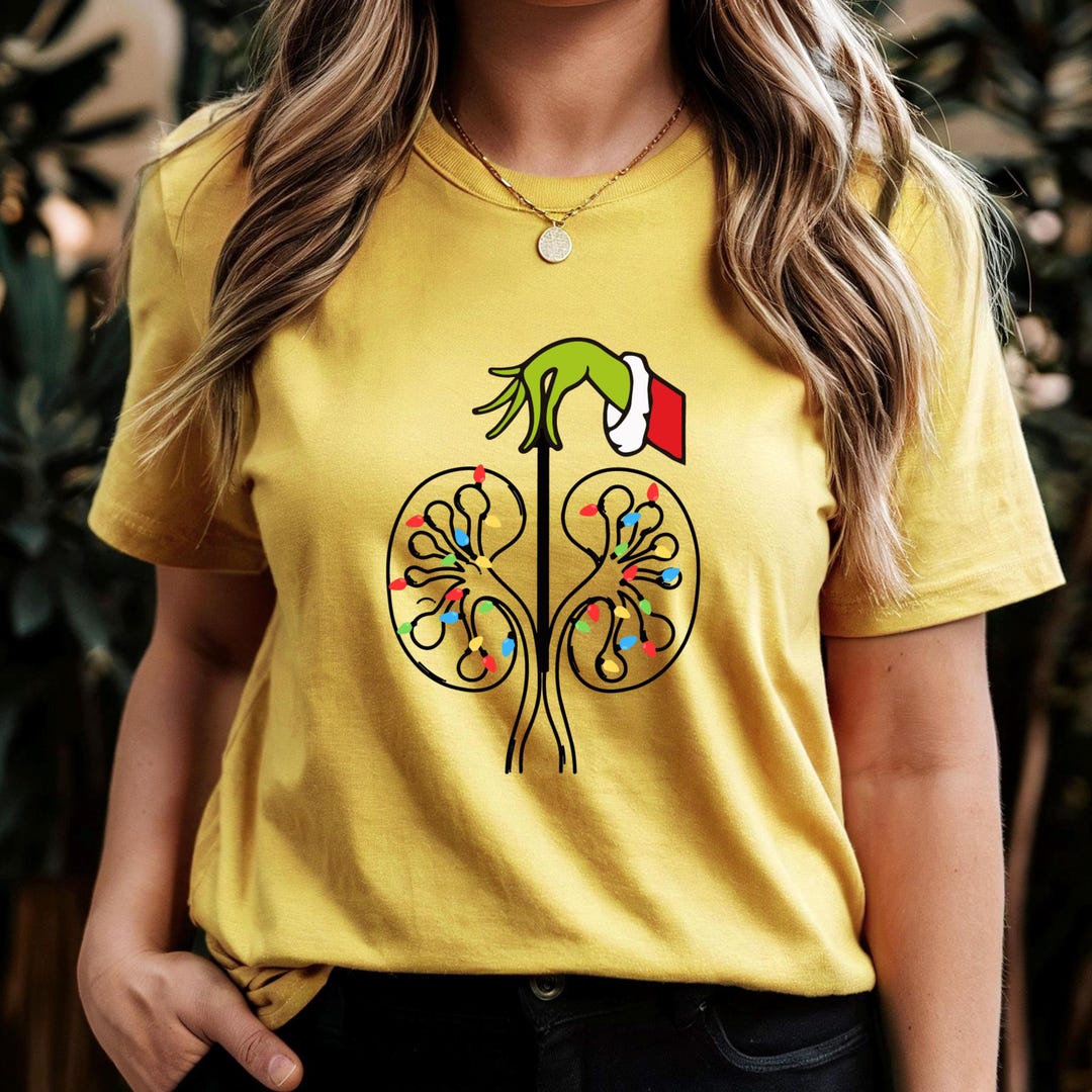 Kidney Christmas Lights Shirt, Christmas Nurse T-shirt, Christmas ...