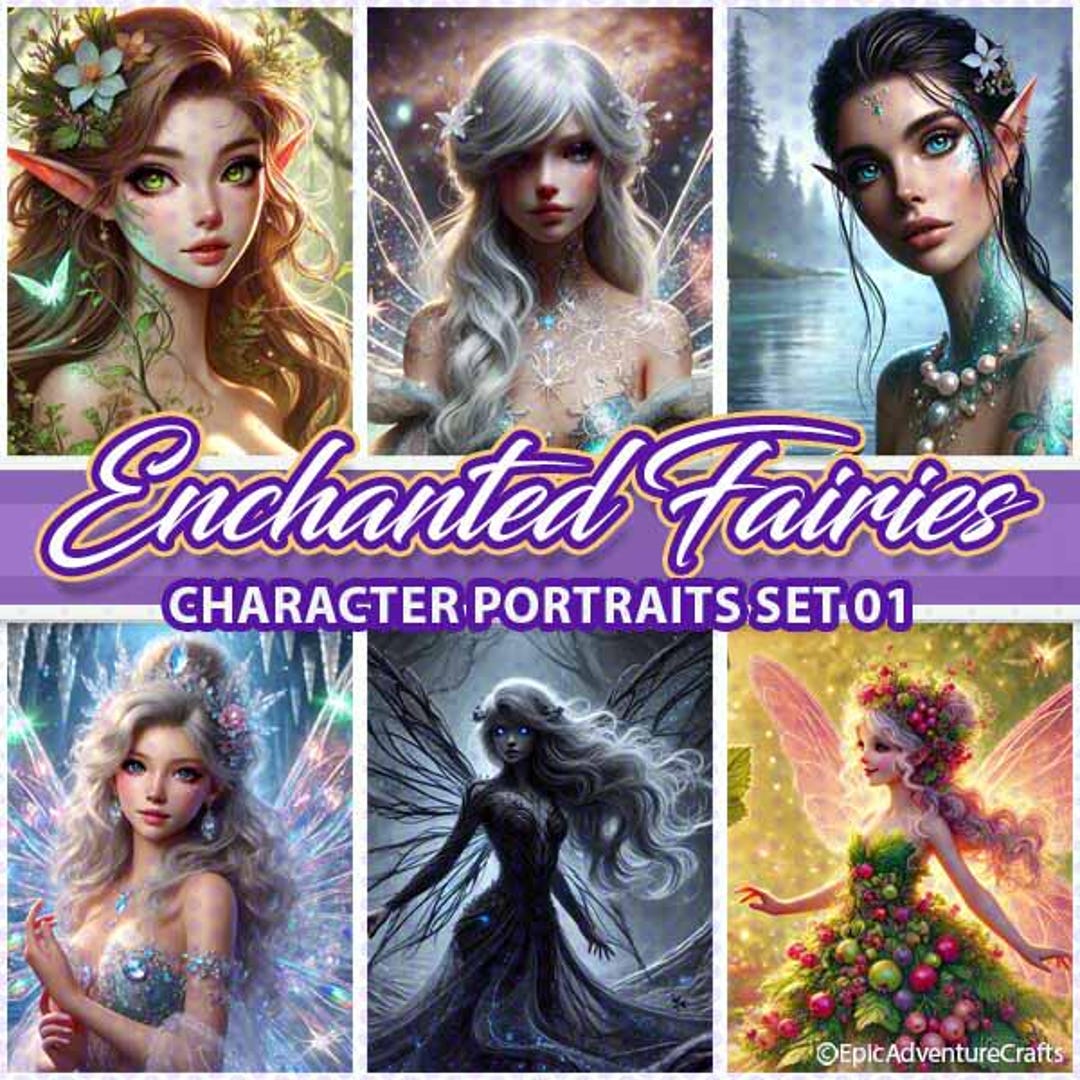 Enchanted Fairies Character Portraits Storytelling PNG Set for ...