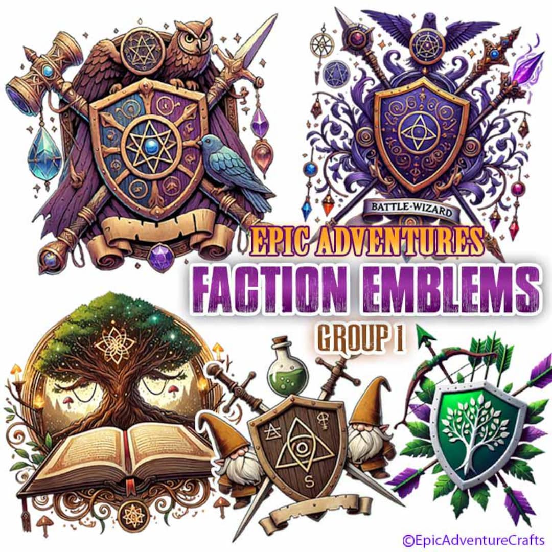 Epic Adventure Faction Emblems PNG Set for Imaginative Play | Perfect ...
