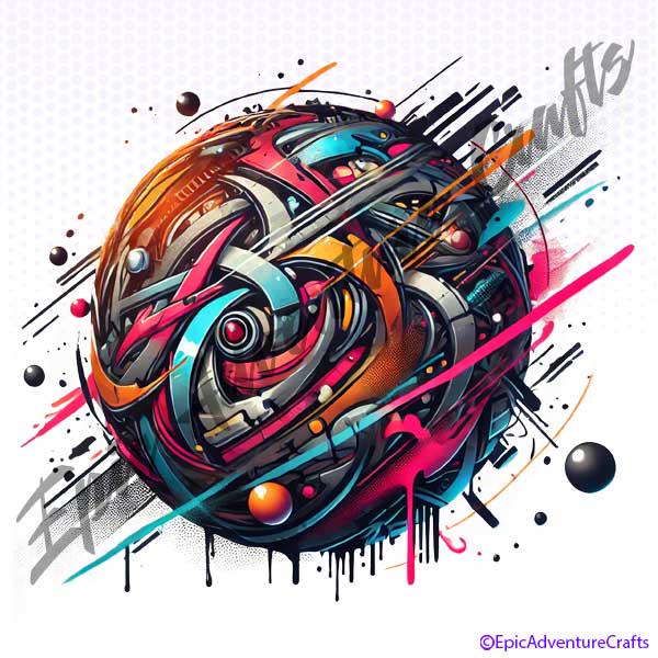 Epic Adventure Graffiti Planets Storytelling PNG Set for Imaginative ...