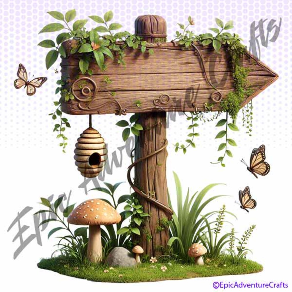 Enchanted Forest Fantasy Signposts PNG Set for Imaginative Play ...
