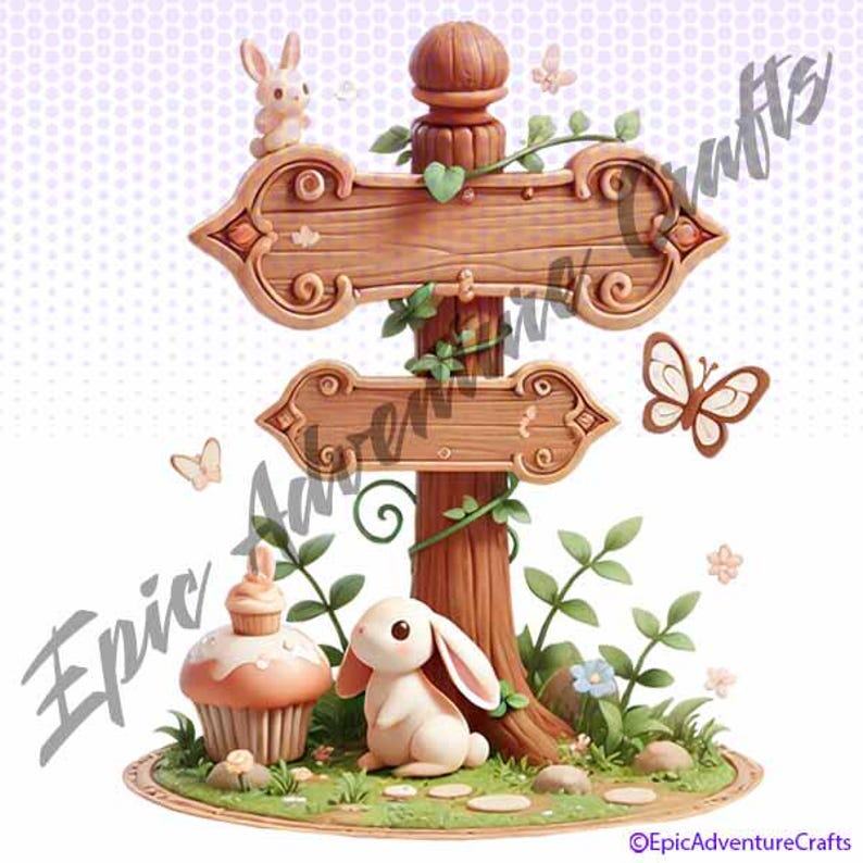 Enchanted Forest Fantasy Signposts PNG Set for Imaginative Play ...
