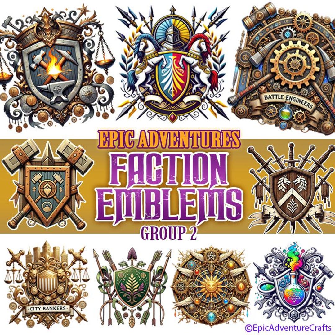 Epic Adventure Faction Emblems PNG Set for Imaginative Play | Perfect ...