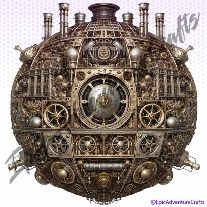 Epic Adventure Steampunk Planets PNG Set for Imaginative Play | Perfect ...