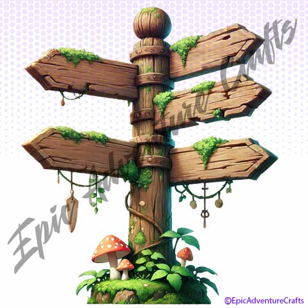 Enchanted Forest Fantasy Signposts PNG Set for Imaginative Play ...