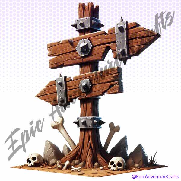 Epic Adventure Fantasy Signposts PNG Set for Imaginative Play | Perfect ...