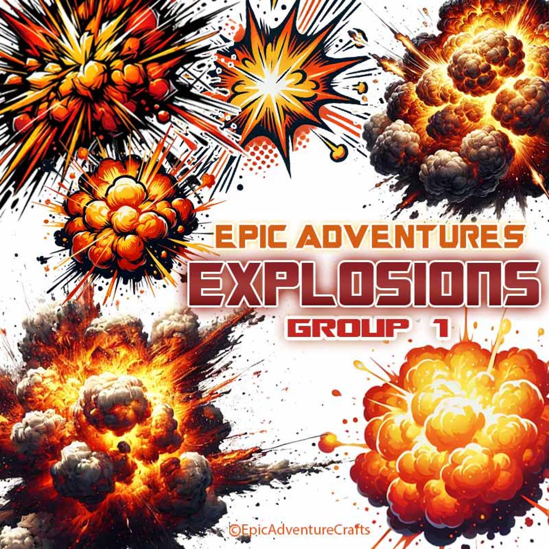Epic Adventure Explosions PNG Set for Imaginative Play | Perfect for ...