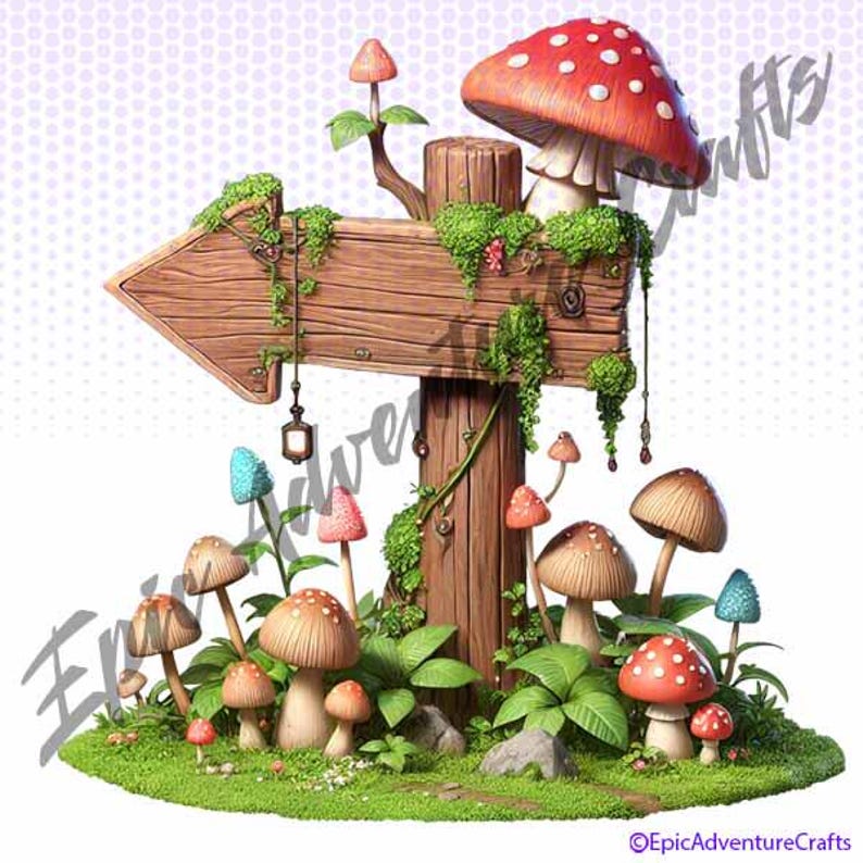 Enchanted Forest Fantasy Signposts PNG Set for Imaginative Play ...